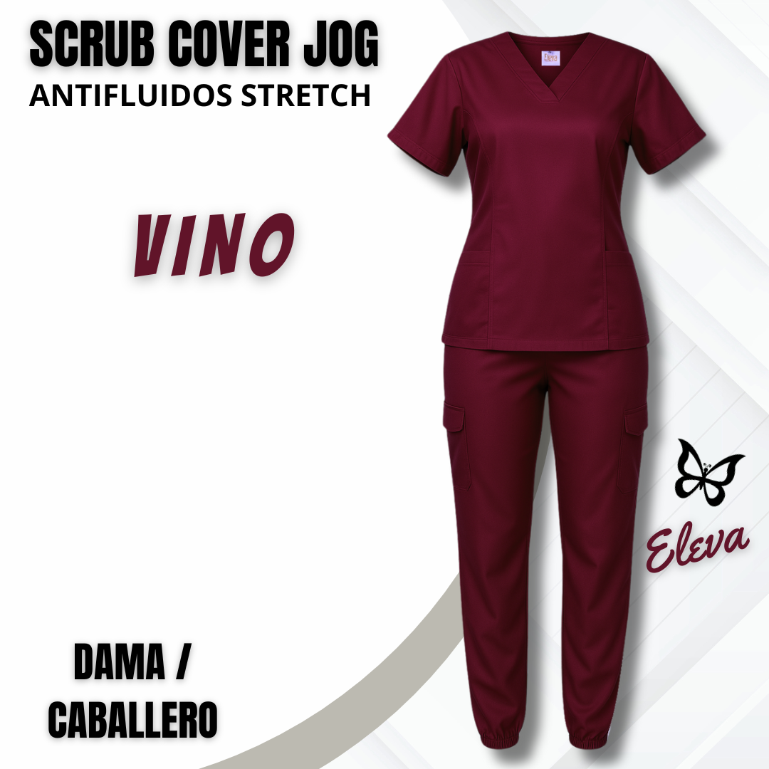 SCRUB COVER JOG - VINO – ELEVA