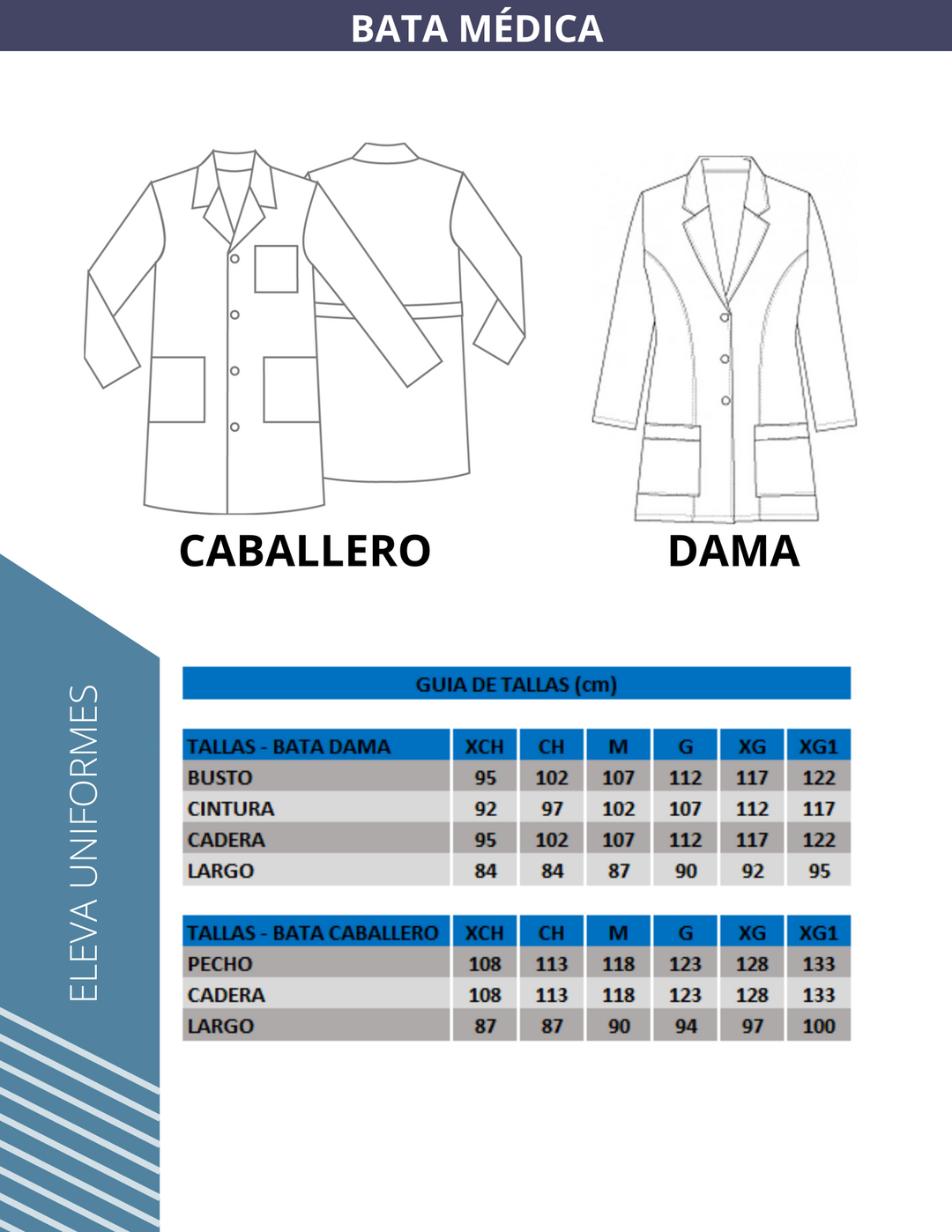 BATA BLANCA - MODELO LUMINA DAMA – ELEVA