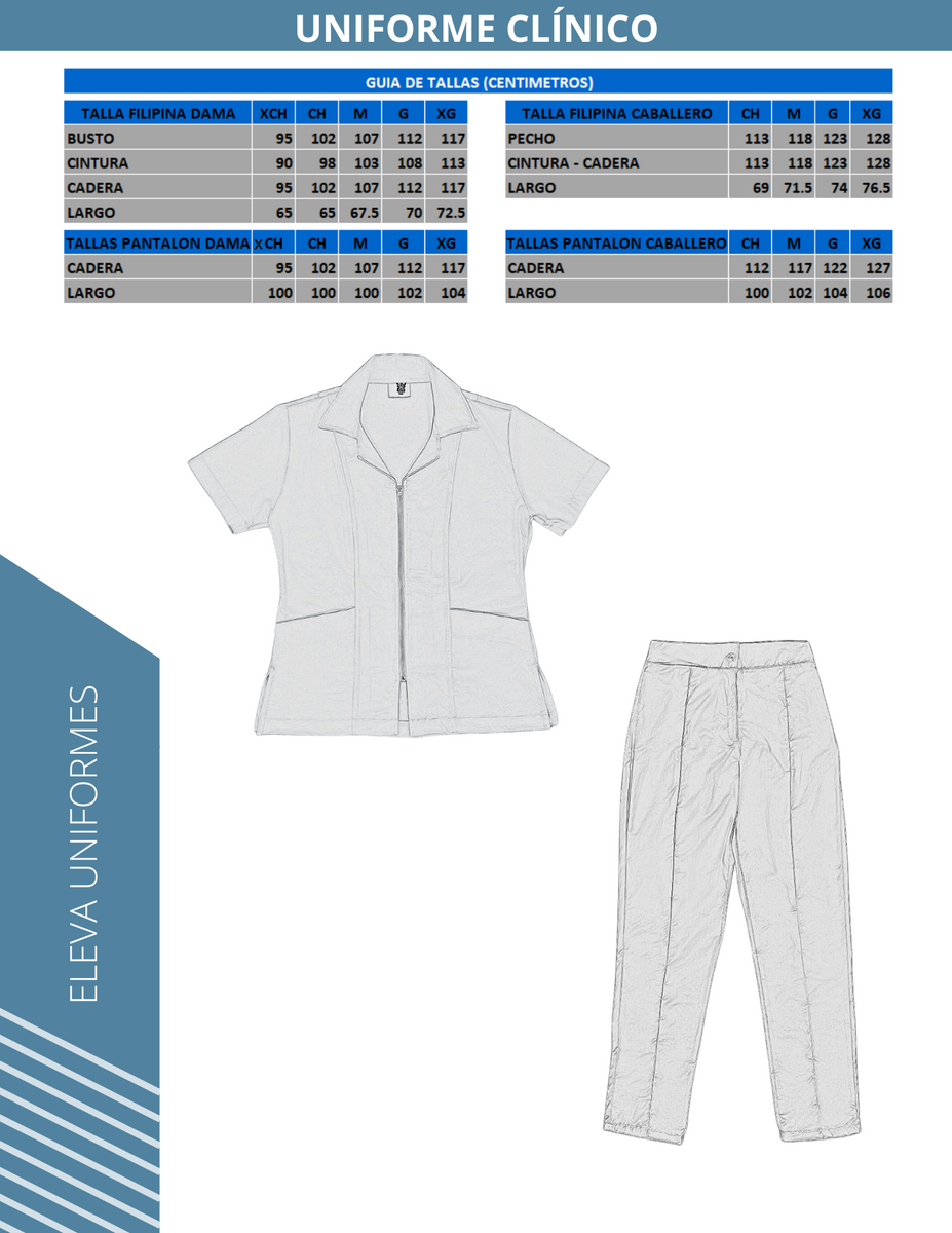 UNIFORME BLANCO CLÍNICO - MODELO LUXE – ELEVA