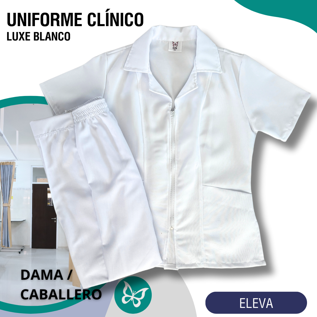 UNIFORME BLANCO CLÍNICO - MODELO LUXE – ELEVA
